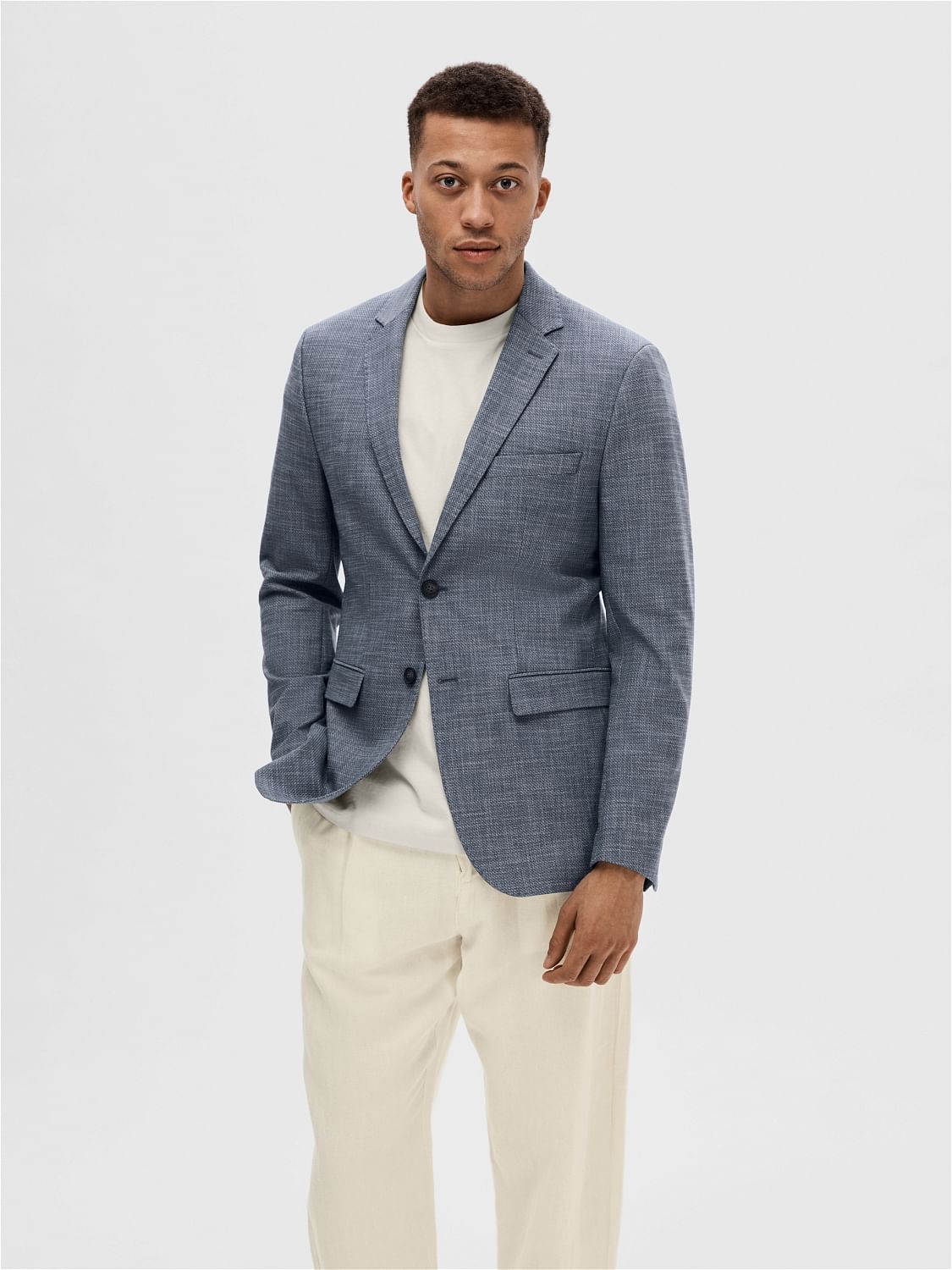 Buy Nautical Blue Structured Blazer for Men Online