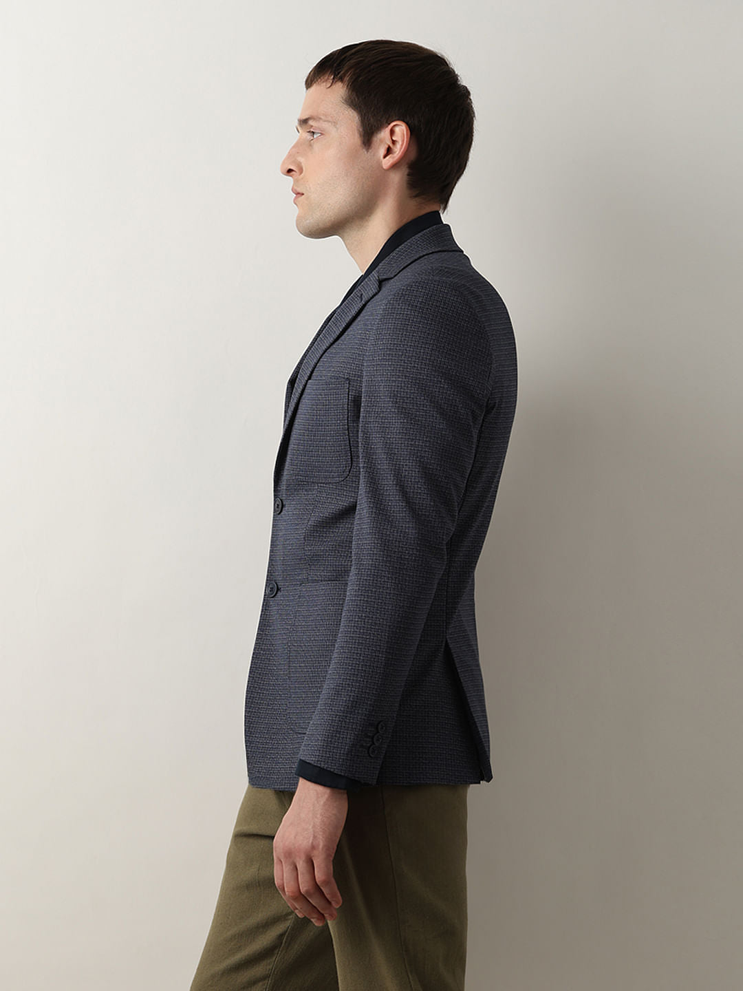 Buy Navy Blue Structured Blazer for Men Online