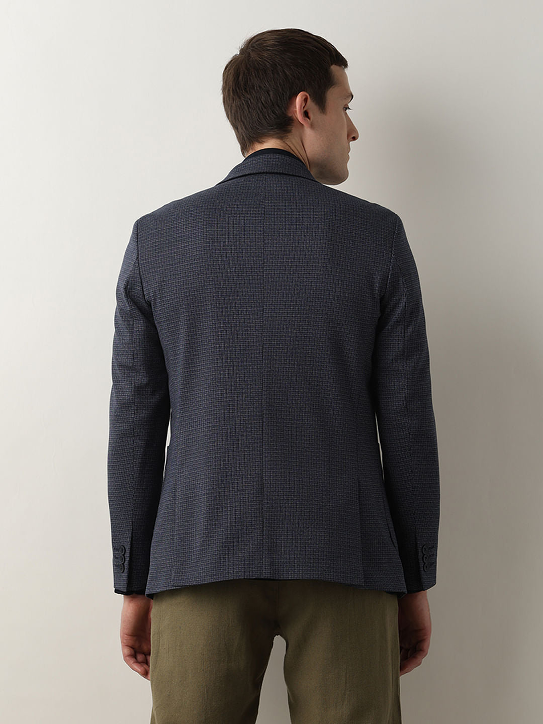 Buy Navy Blue Structured Blazer for Men Online