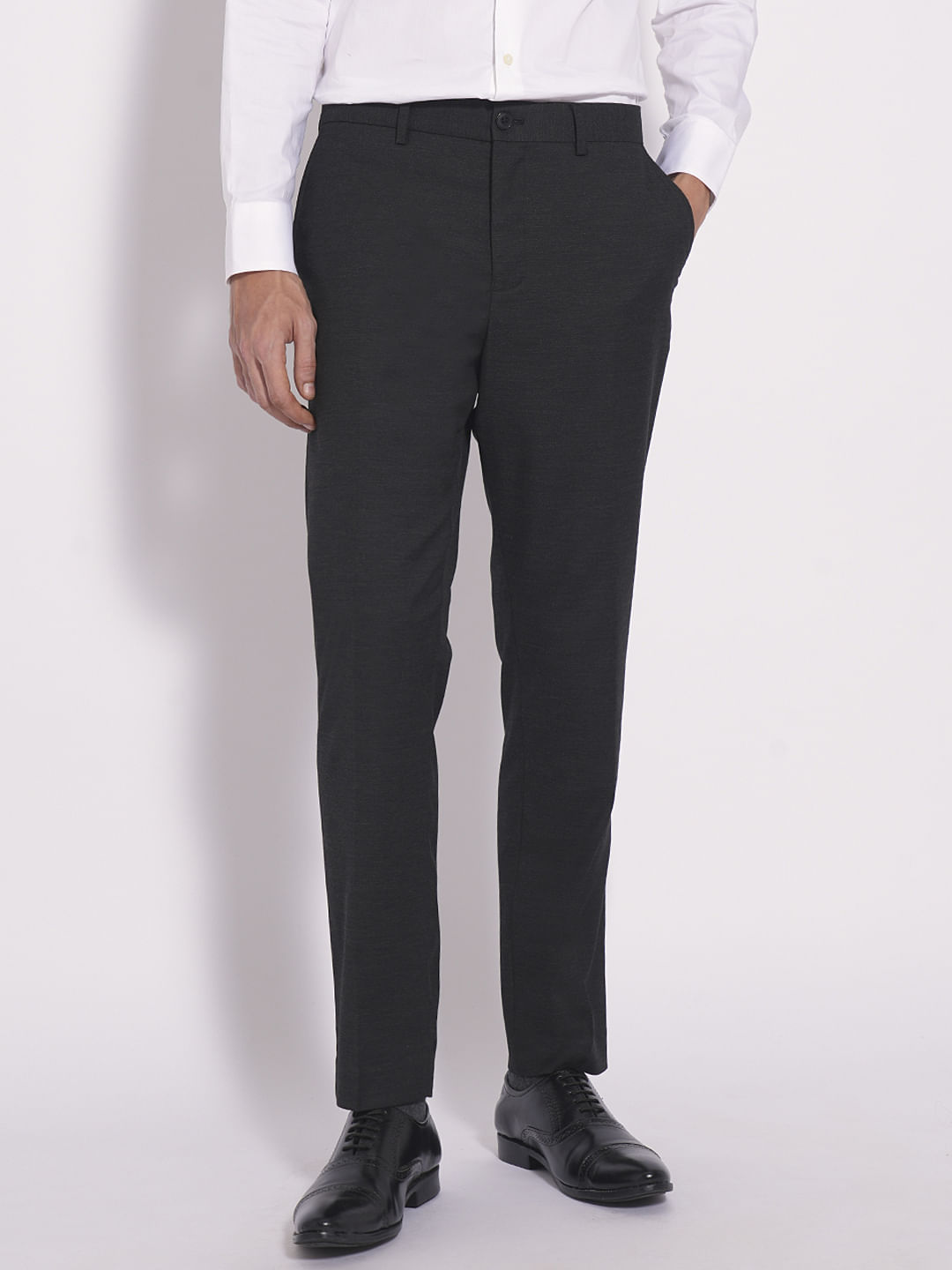Buy Grey Structed Suit-Set Trouser for Men Online