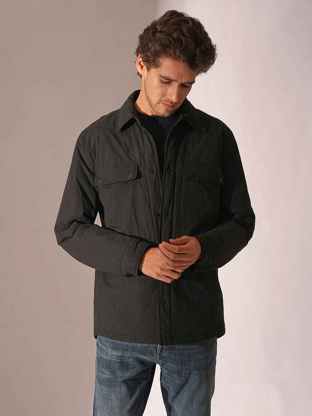 Buy Black Shacket for Men Online